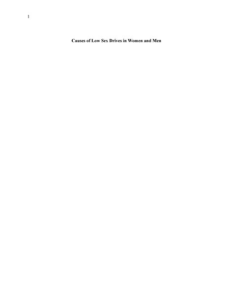 PSY Final Draft Causes Of Low Sex Drives In Women And Men Why Do People Engage In Sexual