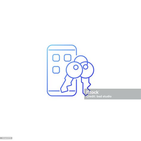 Password Management App Gradient Linear Vector Icon Stock Illustration