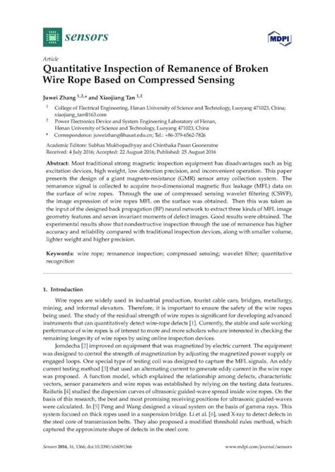 Pdf Wire Rope Based On Compressed Sensing€¦ · Instruments That Can