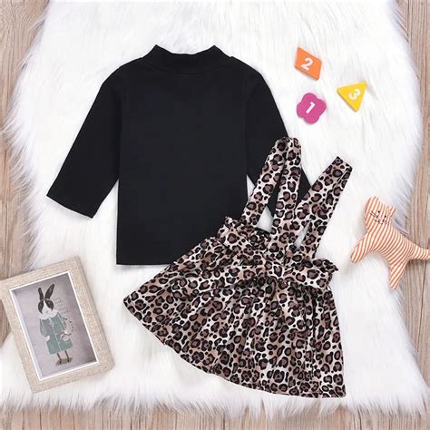 Комплект из 2 предметов леопардовые для малышей и девочек одежда с принтом рубашка с длинными