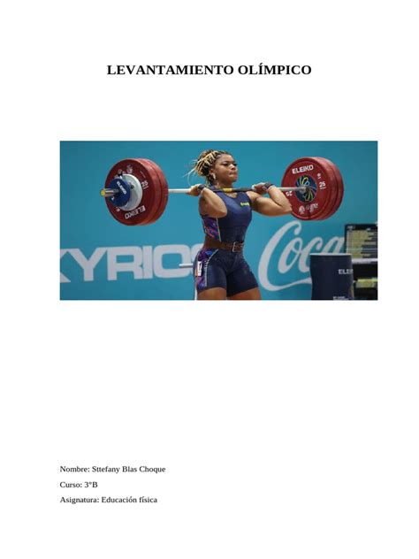 Levantamiento OlÃmpico Pdf Deporte Del Atletismo