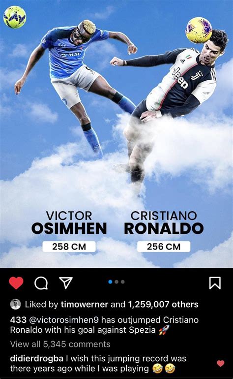 Drogba Reacts To Osimhens Header Via 433 On Instagram Rchelseafc