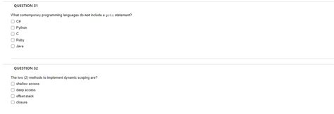 Solved What Contemporary Programming Languages Do Not