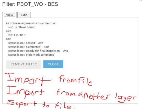 Importexport Filter In Agol Map Feature Esri Community