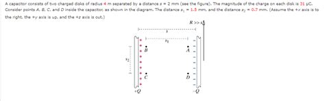 Solved A Capacitor Consists Of Two Charged Disks Of Radius 4