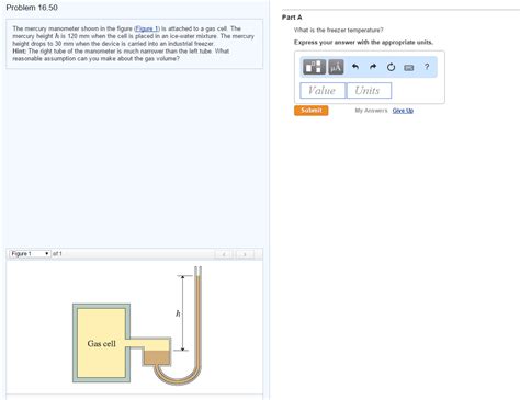 Solved The Mercury Manometer Shown In The Figure Figure 1