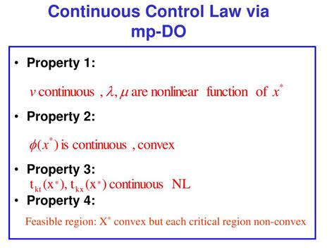 PPT Explicit Non Linear Optimal Control Law For Continuous Time Systems Via Parametric