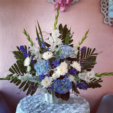Blue Hydrangea Sympathy Basket In Downey Ca Chitas Floral Designs