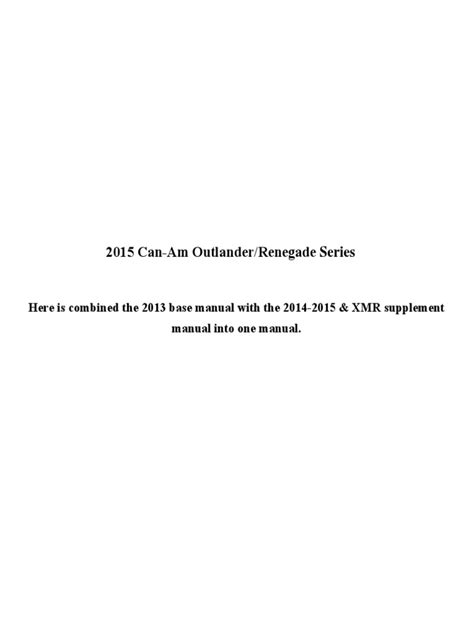 2015 Outlander Renegade Xmr Service Manual Pdf Screw Nut Hardware