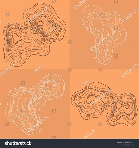 Set Abstract Tree Rings Topographic Map Stock Illustration Shutterstock