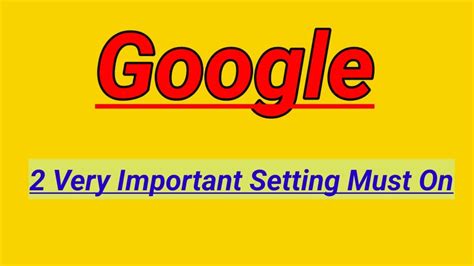 Google Setting Very Important Google Setting Enhance Phone Security YouTube
