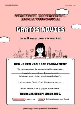 Promoot Gratis Carrièreadvies Voor Vrouwen Met Roze Lieflijkheid Miricanvas
