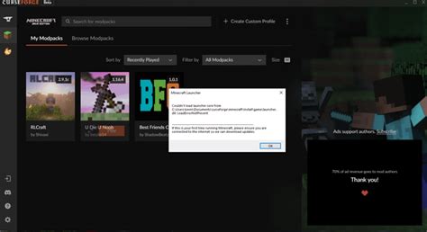 Minecraft Launcher Wont Open From Curseforge Any Help Will Be