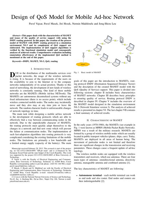 Pdf Design Of Qos Model For Mobile Ad Hoc Network