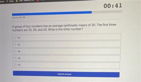 Solved A Group Of Four Numbers Has An Average Arithmetic