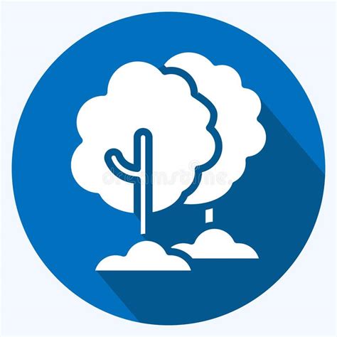 Icon Tree Suitable For Garden Symbol Long Shadow Style Simple Design