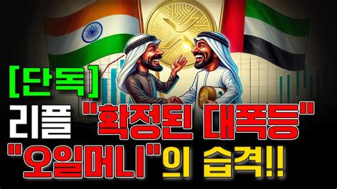 단독 리플 확정된 대폭등 오일머니의 습격 리플 리플호재 리플전망 코인추천 Youtube