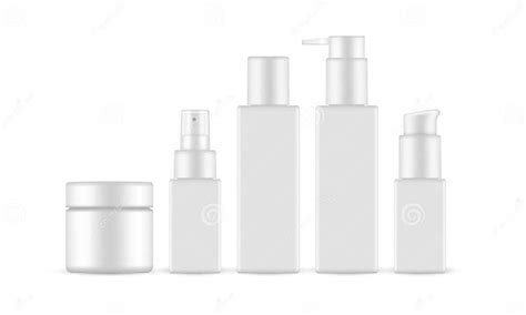 Cosmetics Skin Care Plastic Packaging Bottles Mockups Stock Vector