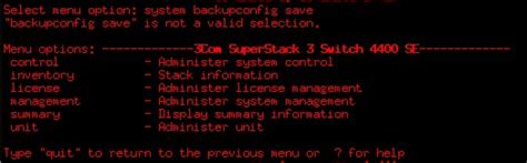 3com Switch Backup Configuration Hardware Spiceworks Community