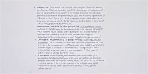 Solved 1 Introduction Write A Brief History Of The Islam Religion