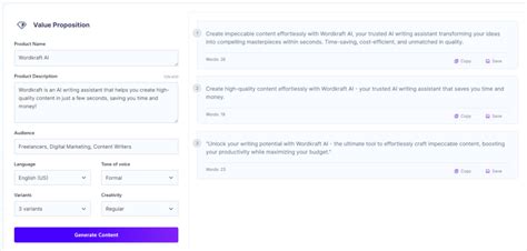 Best Free Online Value Proposition Generator Wordkraft