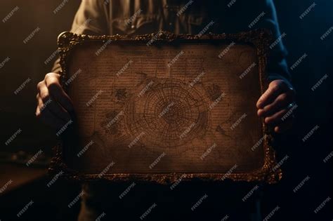 Premium Photo Person Holding A Secret Map With Cryptic Symbols Generative Ai