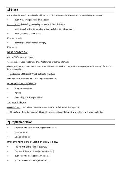 stack andqueue lecture notes 1 7 1] stack a stack is a data structure