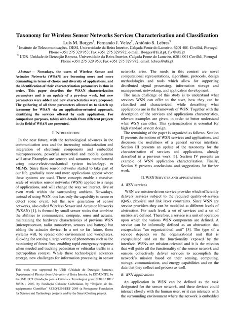 pdf taxonomy for wireless sensor networks services characterisation
