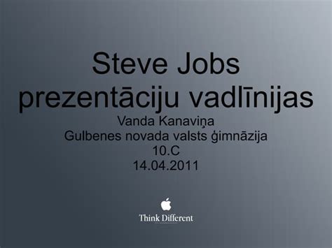 Vanda Kanaviņa Steve Jobs Prezentāciju Vadlīnijas Ppt