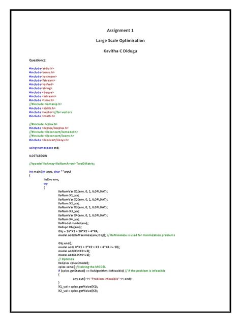 Assignment 1 Large Scale Optimisation Kavitha C Didugu Pdf C
