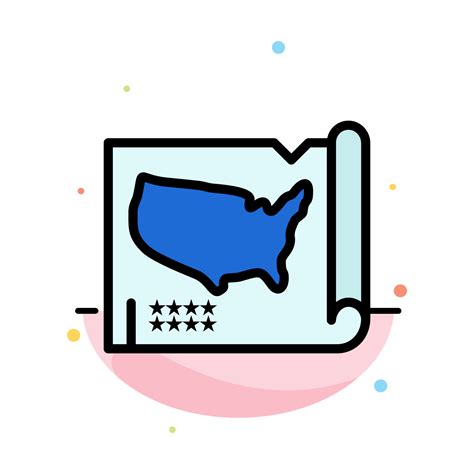 Map States United Usa Abstract Flat Color Icon Template 18024447 Vector