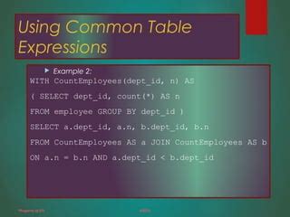 Common Table Expressions PPT Databases Computer Software And Applications