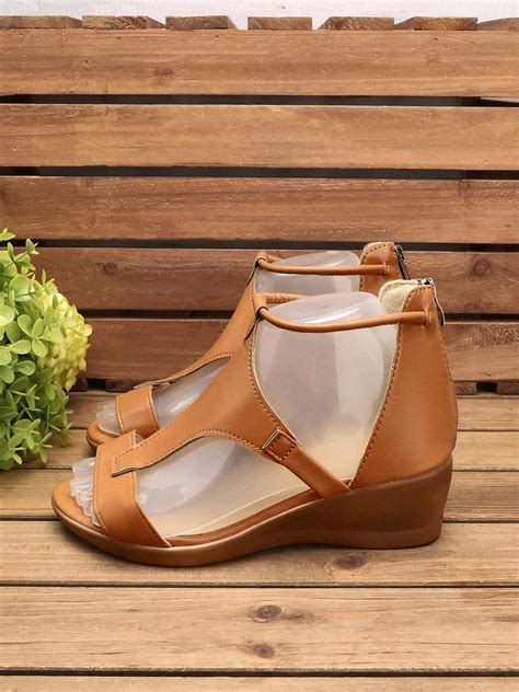 Women Casual Leather Comfy Wedge Sandals Noracora