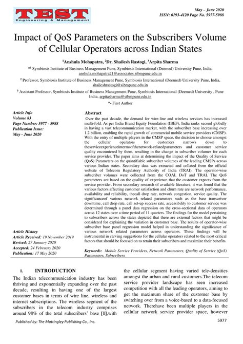 Pdf Impact Of Qos Parameters On The Subscribers Volume Of Cellular