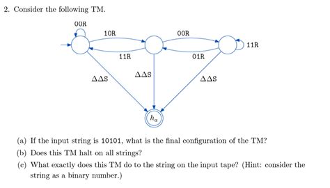 2 Consider The Following Tm A If The Input String