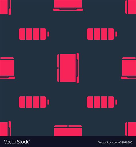 Set Battery Charge Level Indicator And Laptop Vector Image