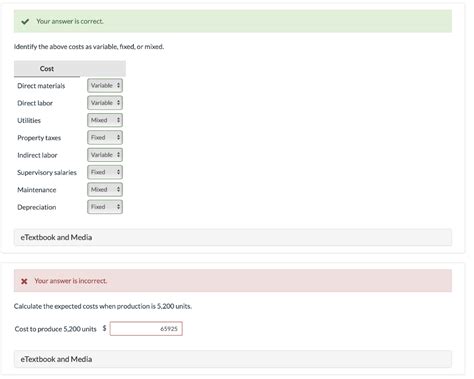 Solved Your Answer Is Correct Identify The Above Costs As Chegg
