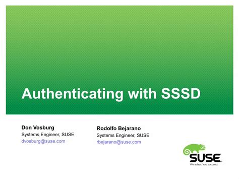 Pdf Authenticating With Sssd Suseconpart 1 •replaces Less