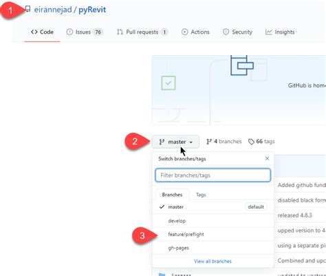 How To Simple Install And Use Of A Different Branch Of Pyrevit Github 2 By Eirannejad
