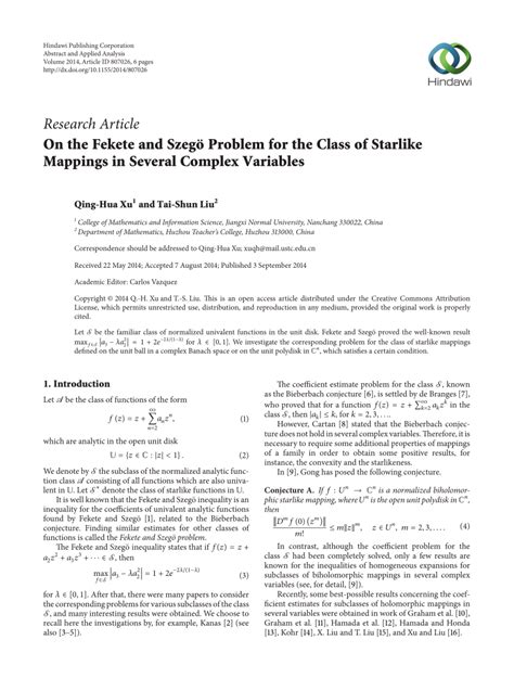 Pdf On The Fekete And Szegö Problem For The Class Of Starlike