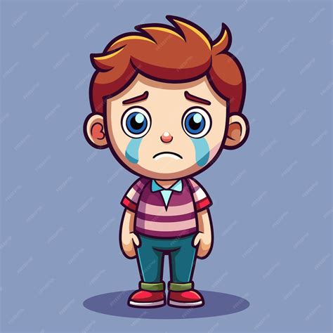 Ilustración Vectorial De Dibujos Animados Del Niño Llorón Lúdico