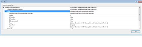 C Arithmetic Operation Resulted In An Overflow Selecting Table