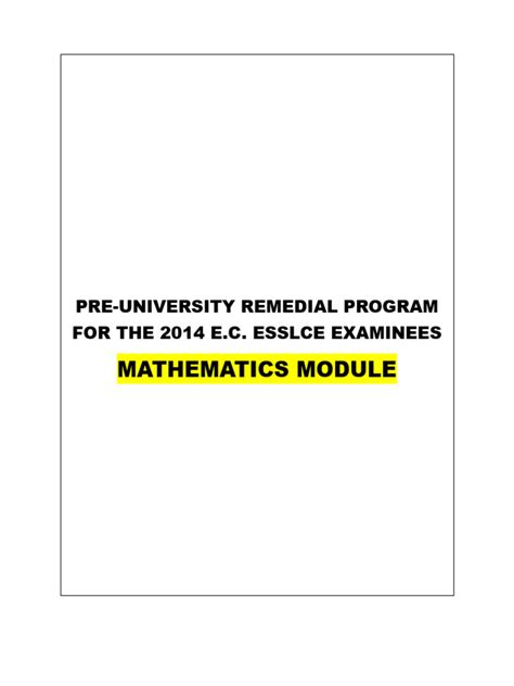 Mathematics Remedial Module Pdf Equations System Of Linear Equations