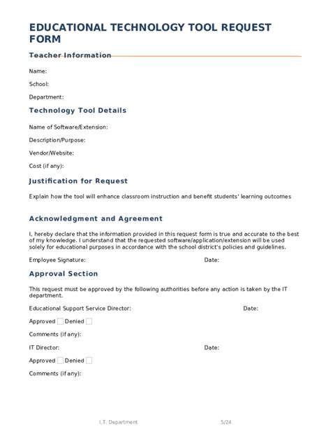 Educational Technology Tool Request Doc Template Pdffiller
