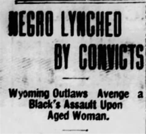 On Oct 03 1912 Incarcerated Black Man Lynched By White Prisoners