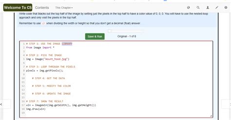 Solved Write Code That Blacks Out The Top Half Of The Image