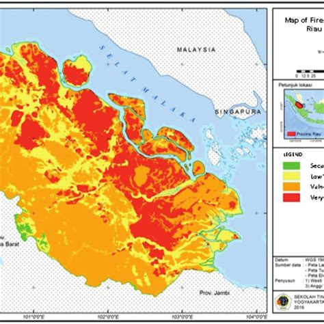 Map Of Riau Province Forest And Land Fire Disasters Based On Land Cover