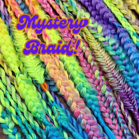 Neon Rainbow Braid Surprise Synthetic Hair Extension Etsy