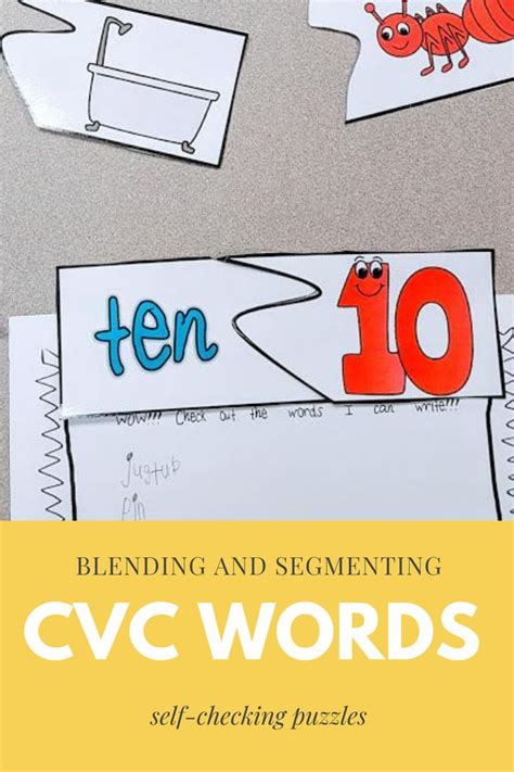 Blending And Segmenting Cvc Words Phonemic Awareness Puzzles Short Vowels Cvc Words Blend Cvc