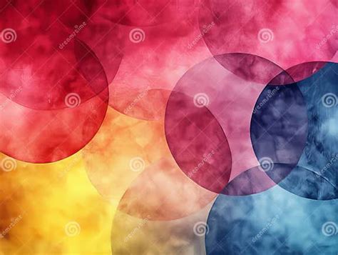 Colorful Overlapping Circles Creating Abstract Background Design Stock Illustration